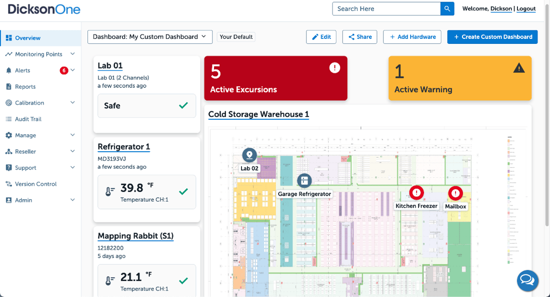 Enhancing DicksonOne, Floor Plan and Custom Dashboards